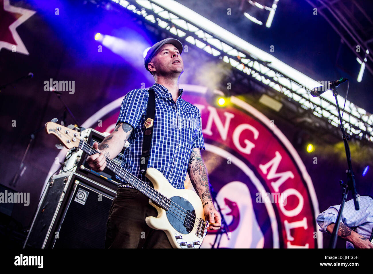Celtic punk band Flogging Molly performs live in Milano, Italy Stock ...