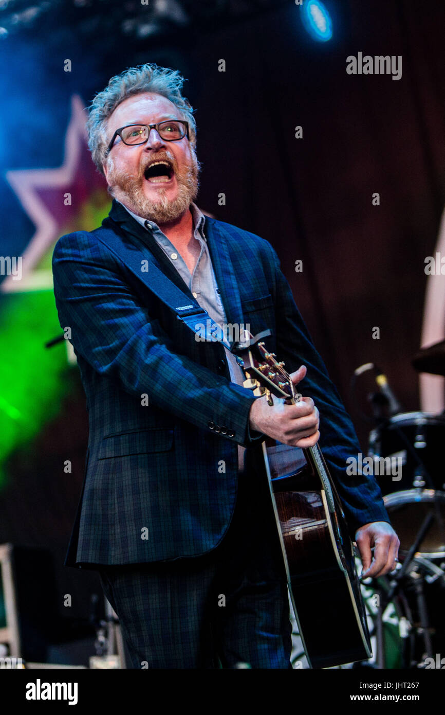 Celtic punk band Flogging Molly performs live in Milano, Italy Stock ...