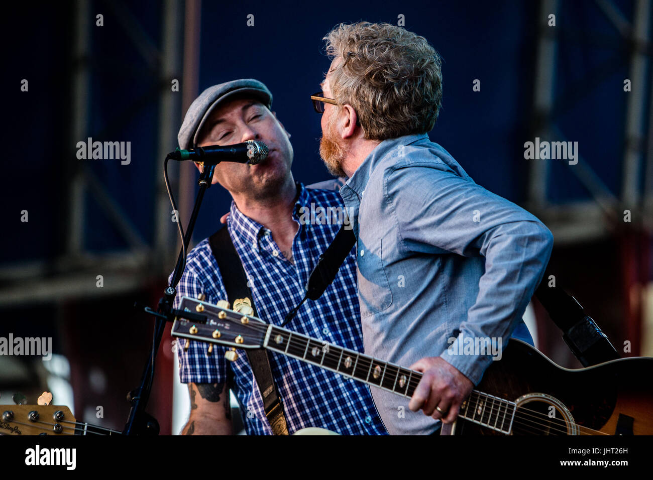 Celtic punk band Flogging Molly performs live in Milano, Italy Stock ...