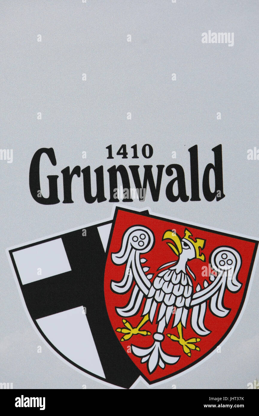 Grunwald, Poland. 15th July, 2017. Battle of Grunwald logo with Polish ...