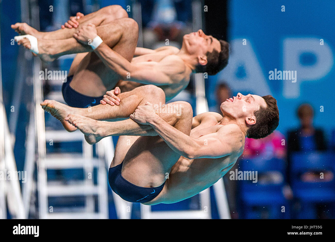 Budapest, Hungary. 15th July, 2017. Stephan Feck (back) and Patrick ...
