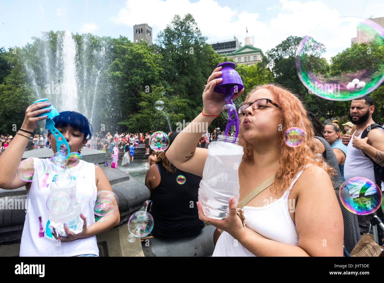 New York, NY, USA. 15 July 2017 The Billion Bubble Festival, a free ...
