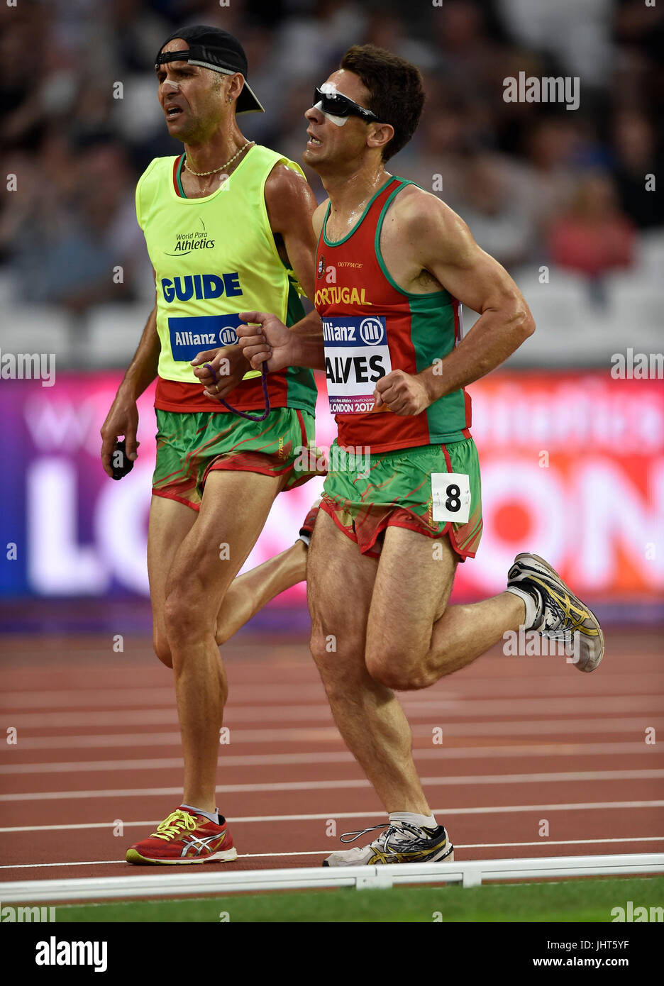 LONDON ENGLAND - July 15, 2017: Nuno Alves, guide Jose Ferreira (POR ...