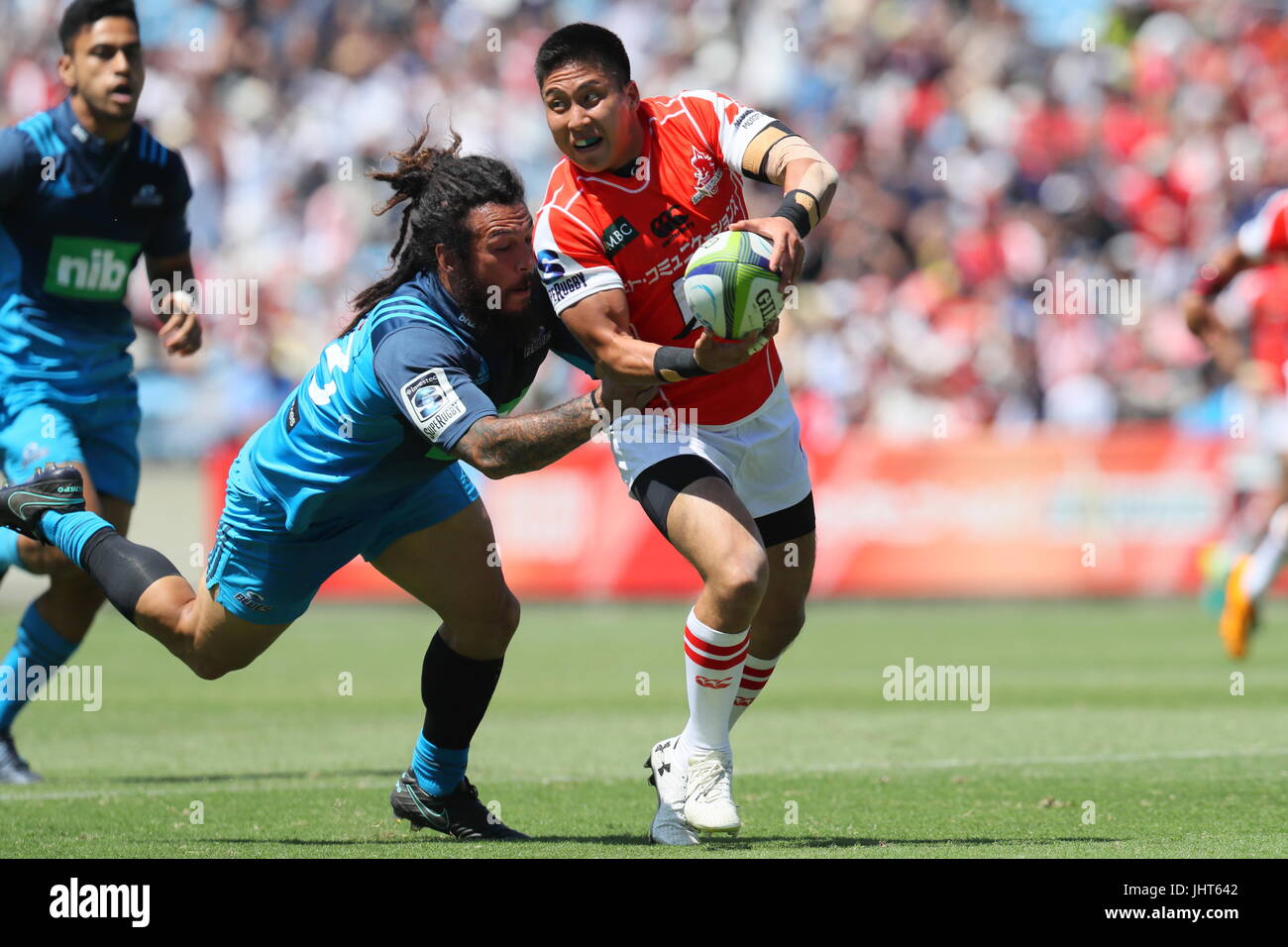(L-R) Rene Ranger (Blues), Kaito Shigeno (Sunwolves), JULY 15, 2017 ...