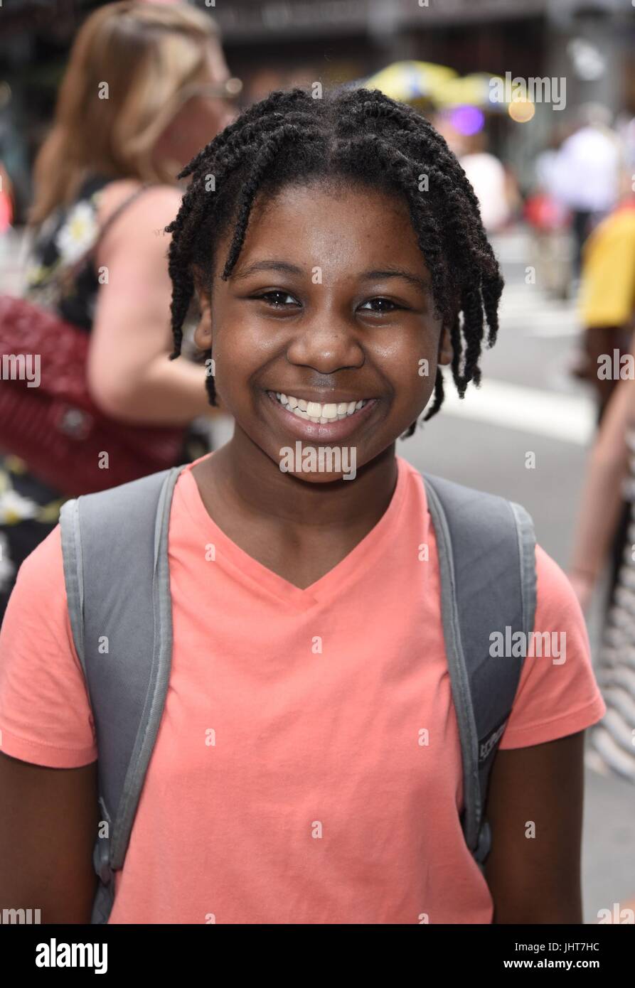 New York, NY, USA. 15th July, 2017. Amadi Chapata, outside her musical SCHOOL OF ROCK, Winter ...