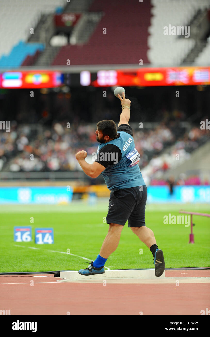 London, UK. 15th July, 2017. Dimítrios Senikidis (GRE) throwing the ...