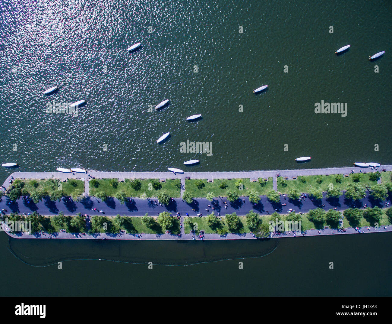 Hangzhou. 16th July, 2017. Aerial photo taken on July 16, 2017 shows ...
