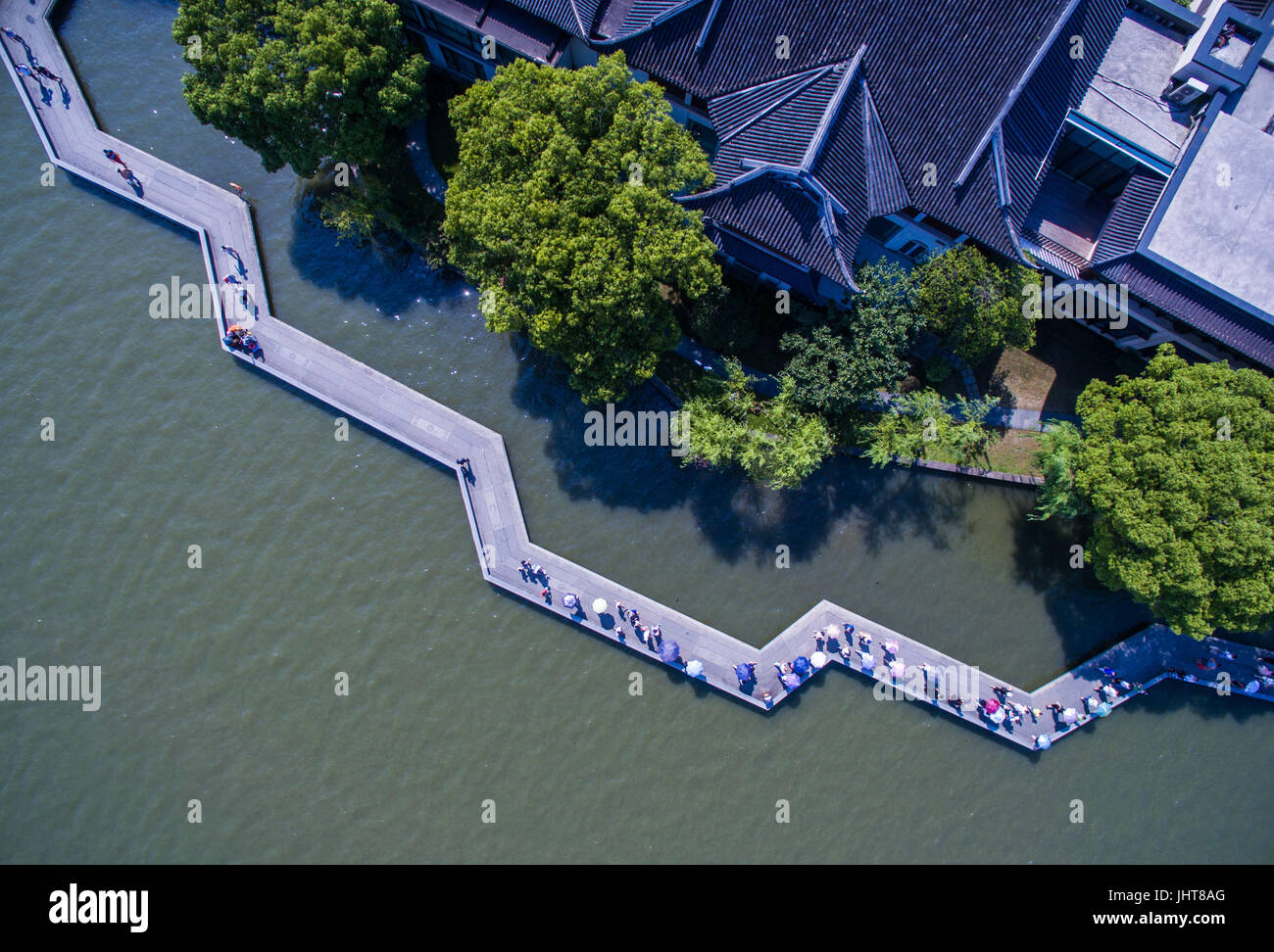 Hangzhou. 16th July, 2017. Aerial photo taken on July 16, 2017 shows ...