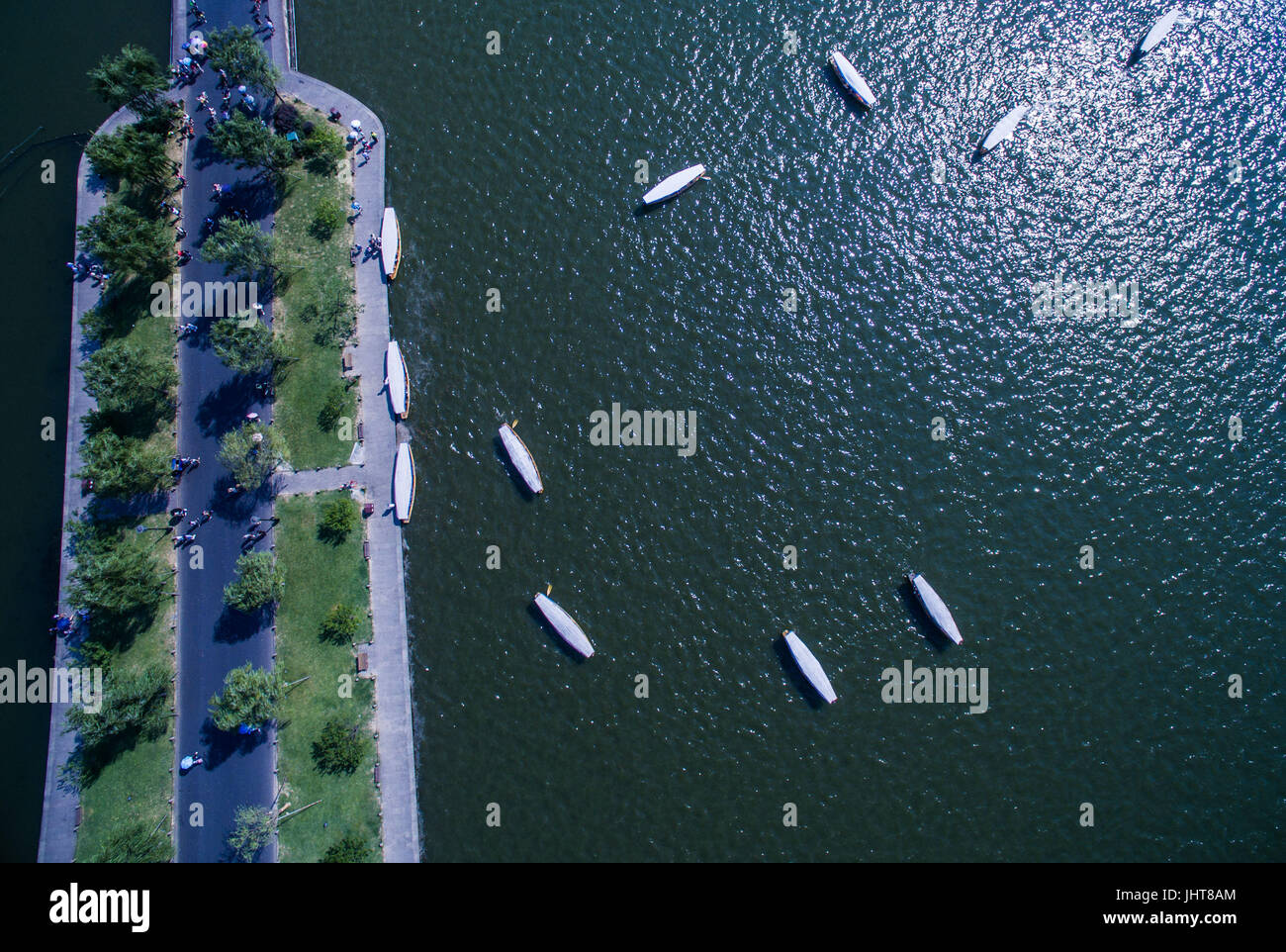 Hangzhou. 16th July, 2017. Aerial photo taken on July 16, 2017 shows ...