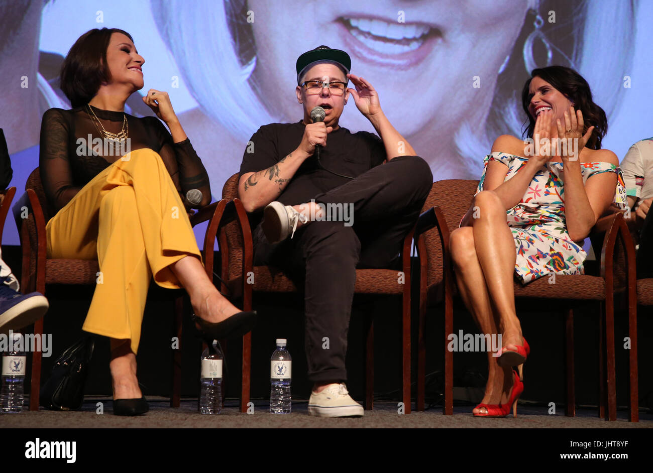 West Hollywood, USA. 15th July, 2017. Our Lady J, Ali Liebegott, Amy Landecker, At 2017 Outfest ...
