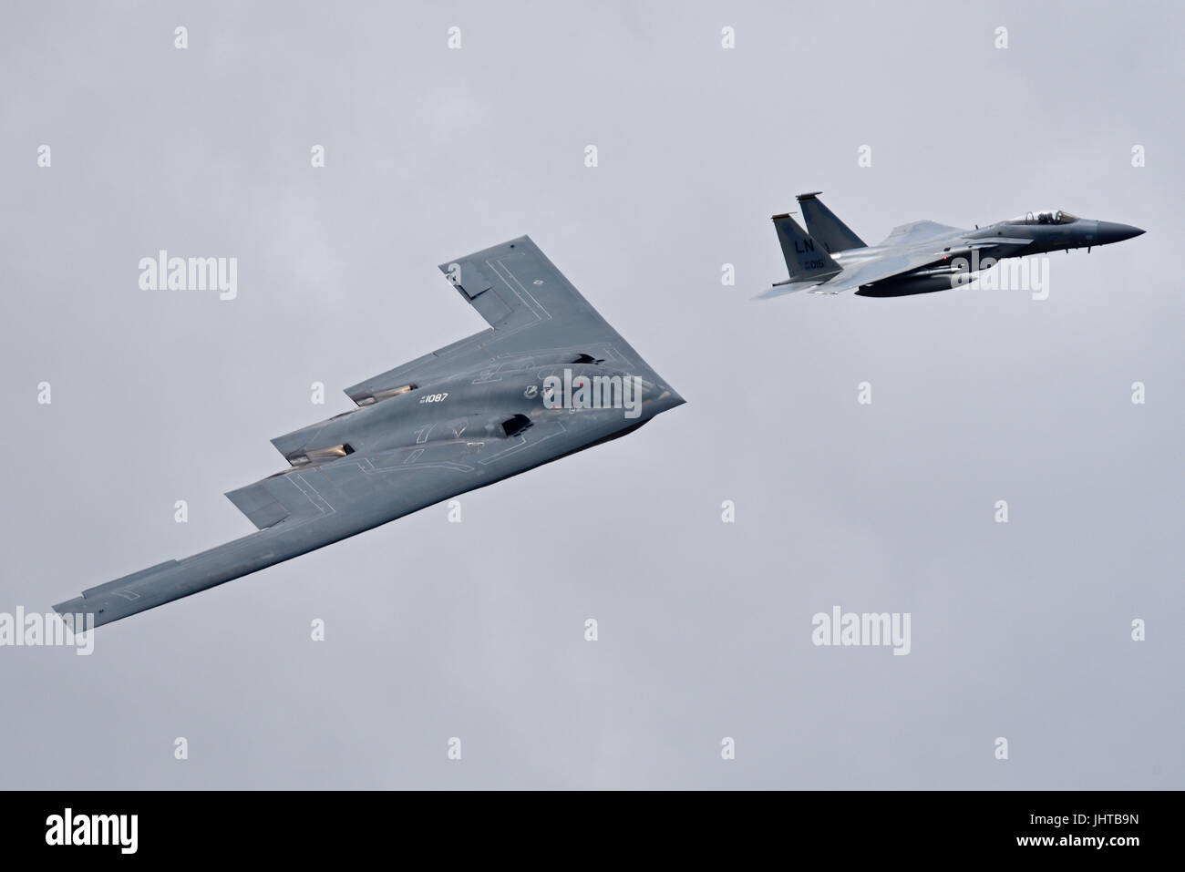 Northrop Grumman B-2 Spirit stealth bomber plane which flew direct from ...