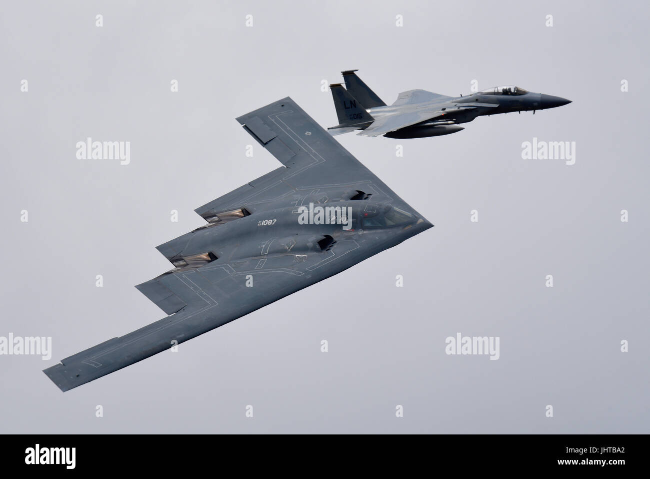 Northrop Grumman B-2 Spirit stealth bomber plane which flew direct from ...