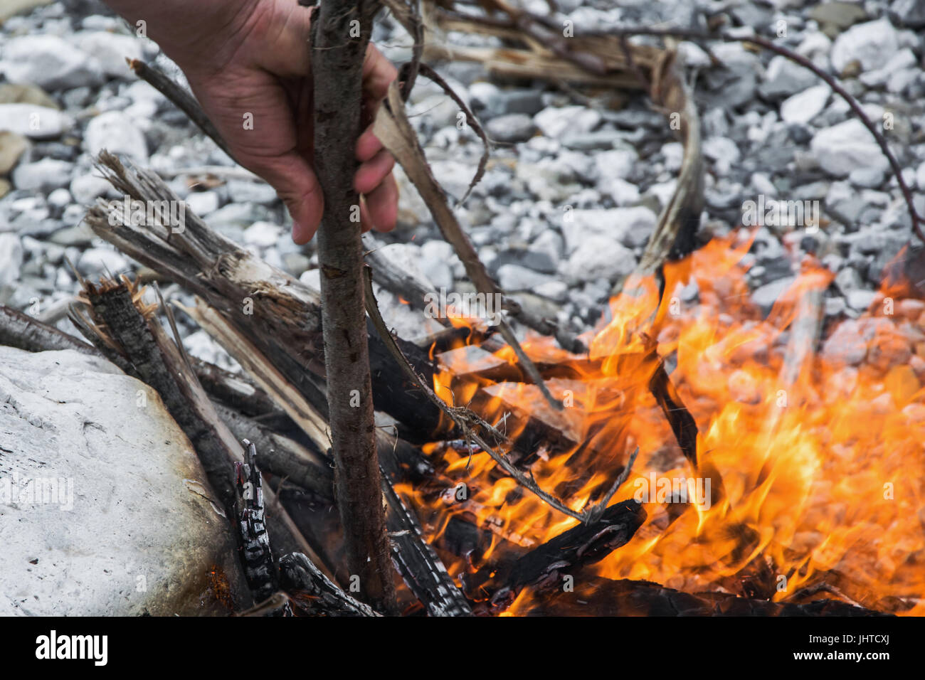 Make the fire in nature Stock Photo - Alamy