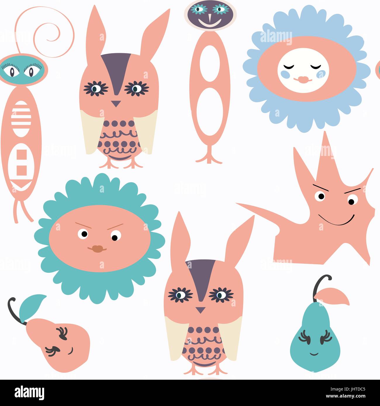 Odd monsters seamless pattern. It is located in swatch menu, vector ...