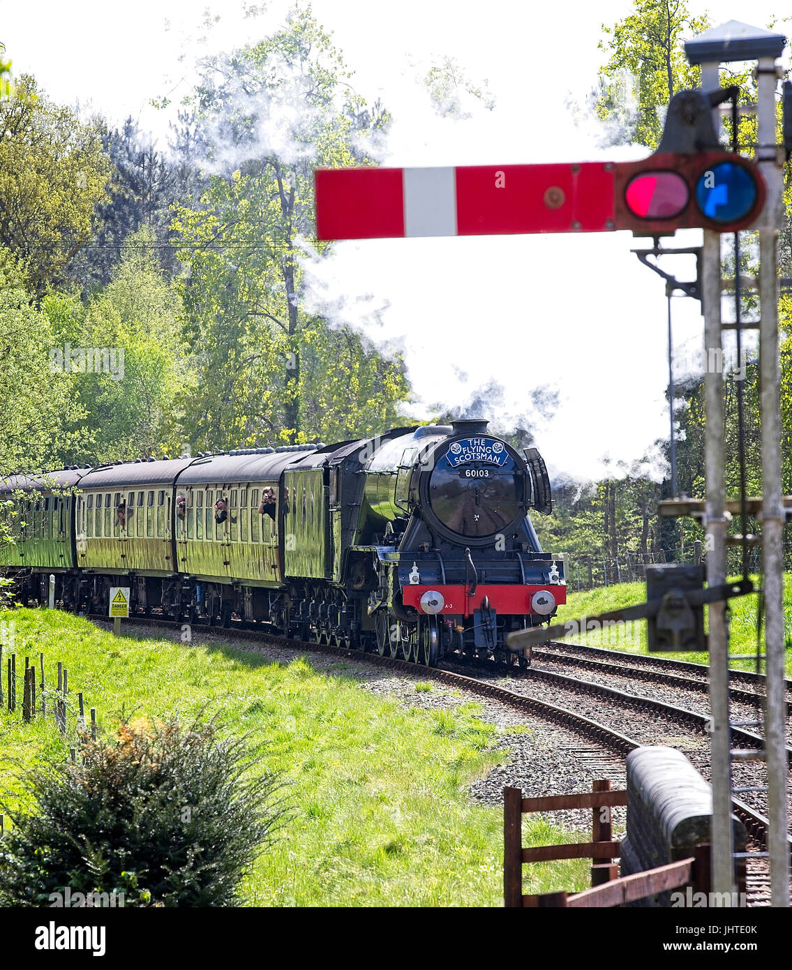 The 60103, "Flying Scotsman", steam locomotive pulling a passenger ...