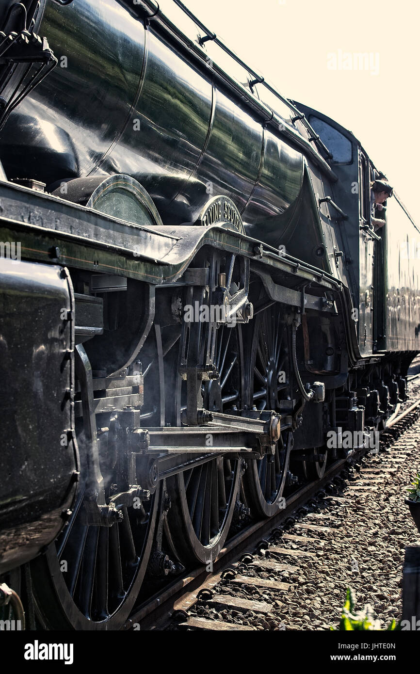 Close-up of the 60103, "Flying Scotsman", steam locomotive during it's ...