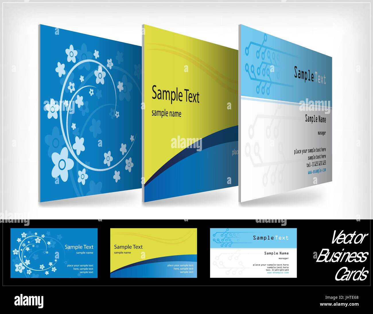 Set business card templates Stock Vector Images - Alamy