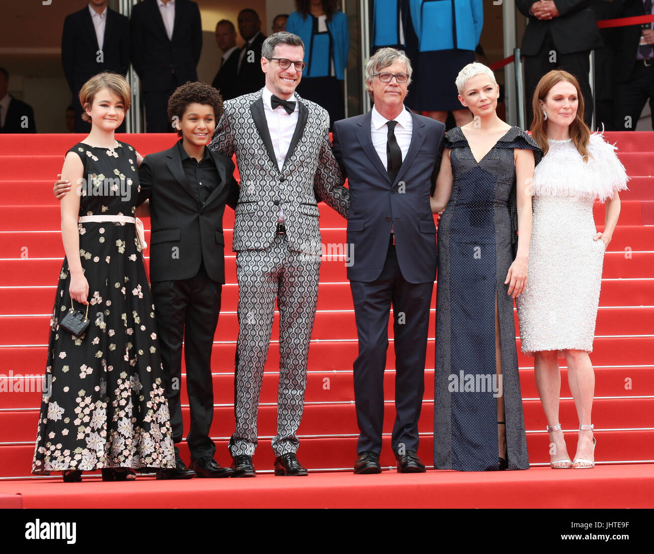 (L-R) Millicent Simmonds, Jaden Michael, Brian Selznick, Director Todd Haynes, actresses ...