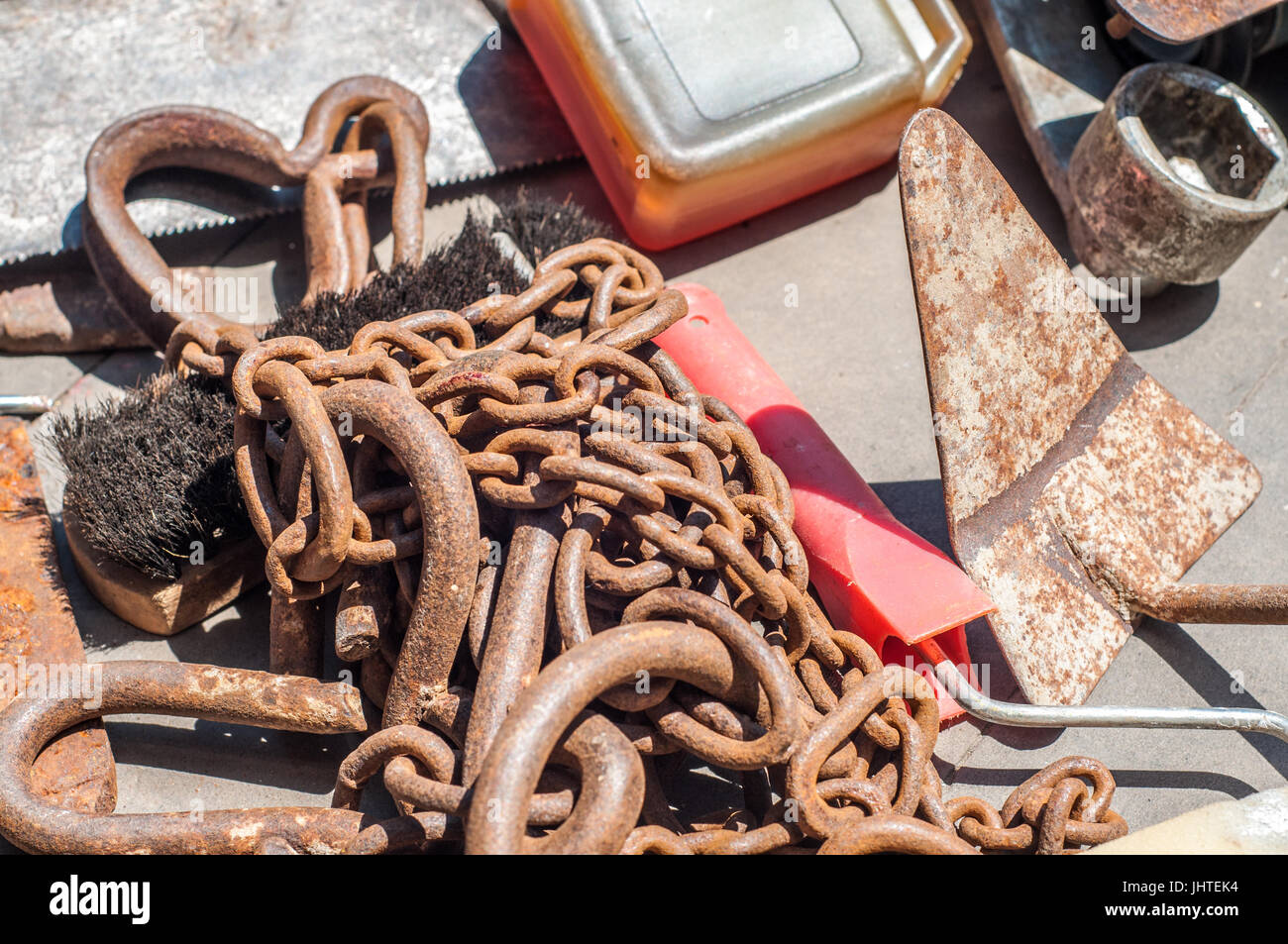 Old second-hand tools to sell on the street Stock Photo - Alamy