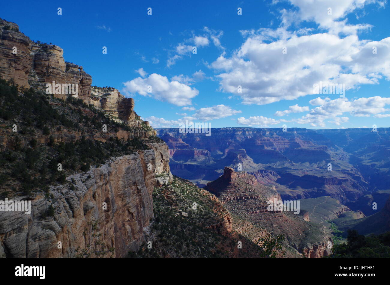Grand Canyon hike down Bright Angel Trail Stock Photo - Alamy