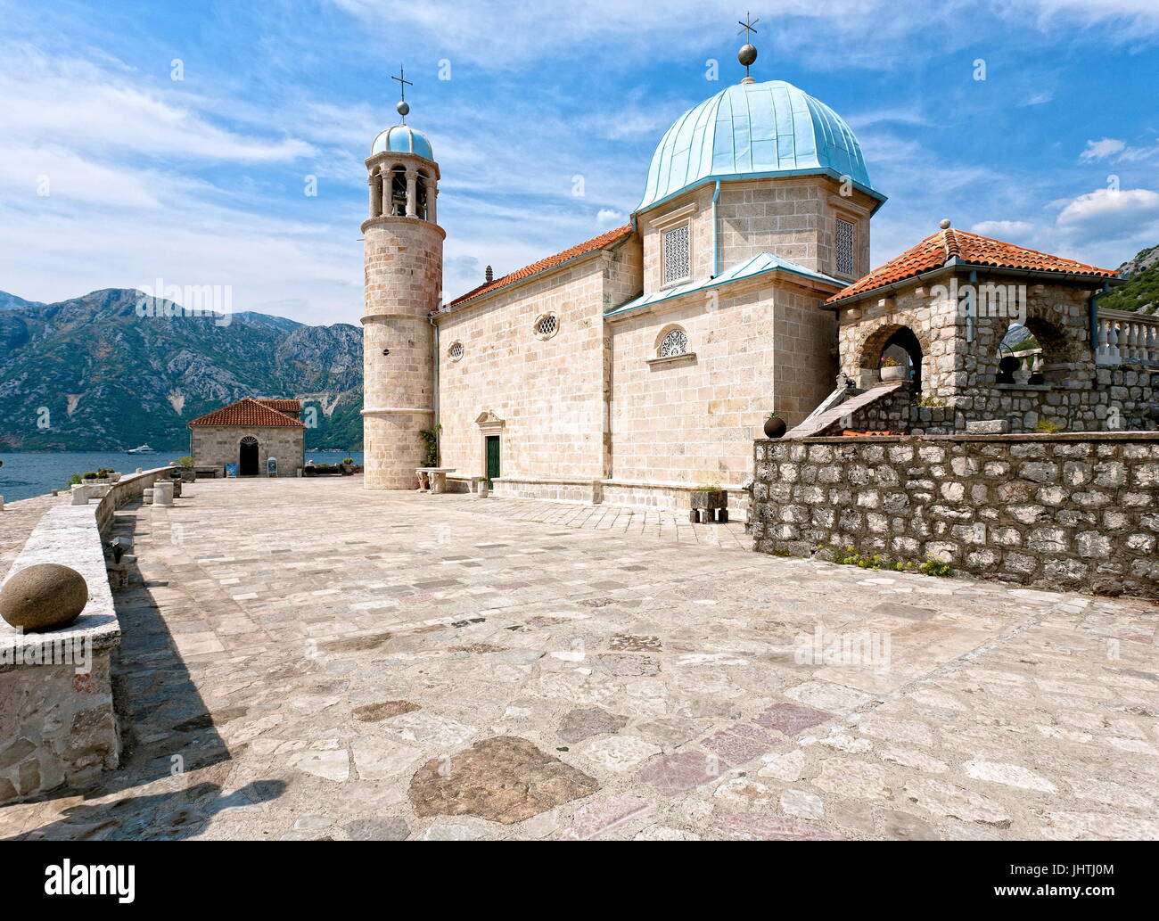 Famous Island with the church in the sea at Kotor Bay, Montenegro ...