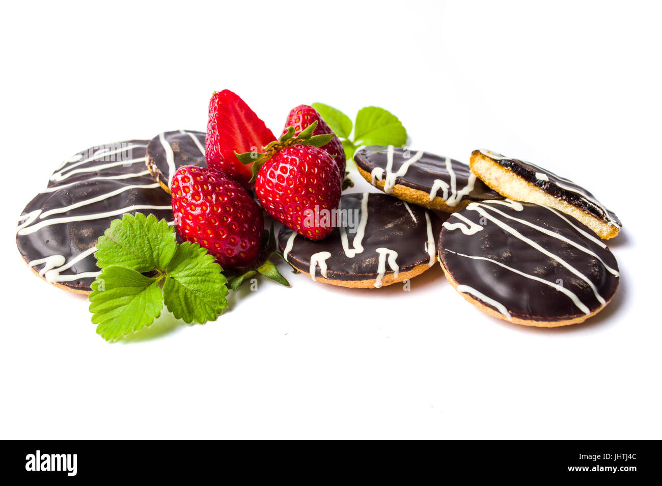 Biscuit with strawberry jam cake hi-res stock photography and images ...
