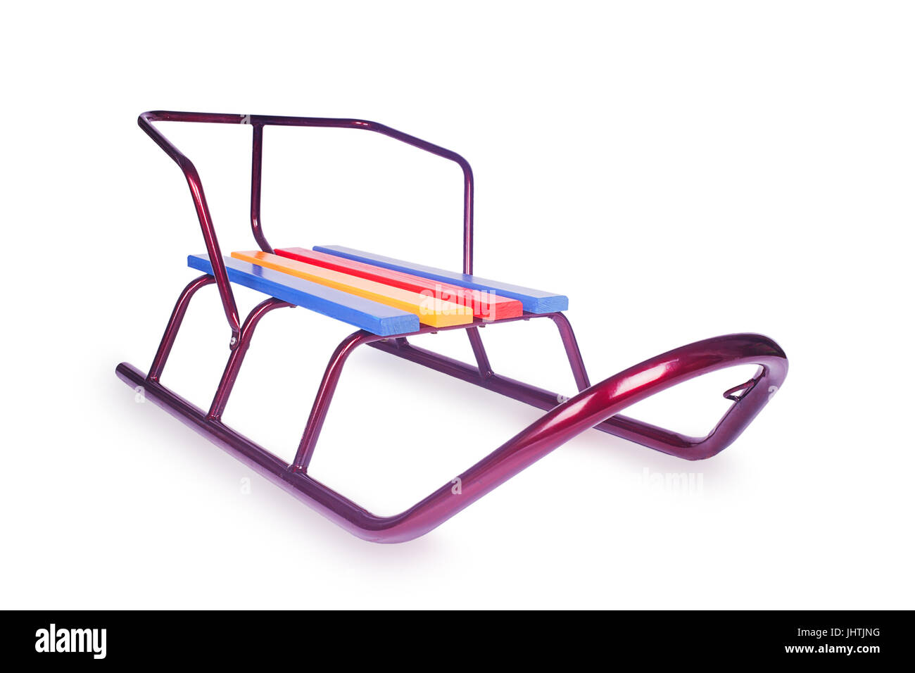 Colored Children sledges. Winter, Christmas, New Year. Isolated on ...