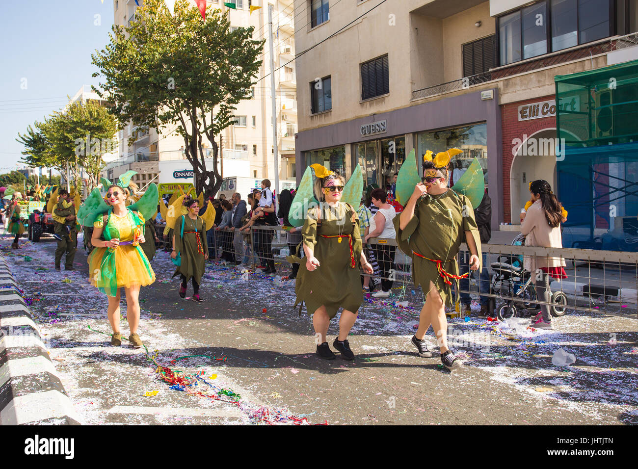 LIMASSOL, CYPRUS - FEBRUARY 26: Happy people in teams dressed with ...