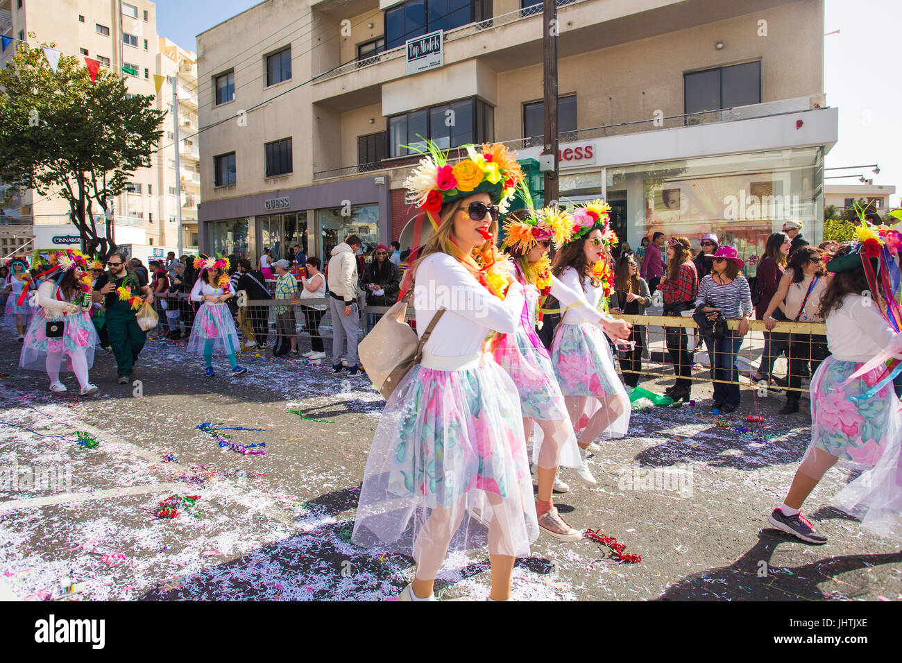LIMASSOL, CYPRUS - FEBRUARY 26: Happy people in teams dressed with ...