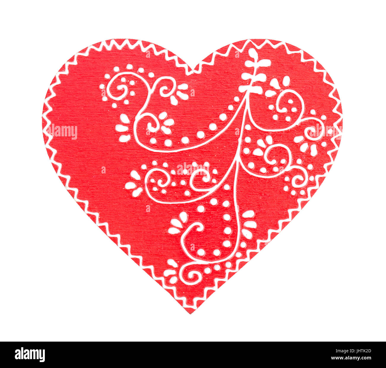 Christmas decorations of red herts isolated on white background Stock ...