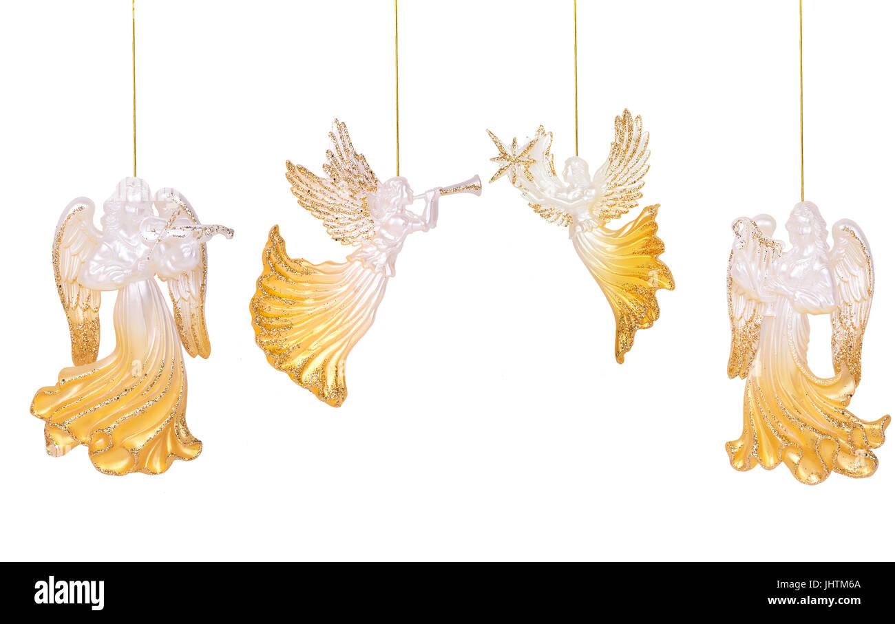 Christmas angels isolated on white background Stock Photo - Alamy