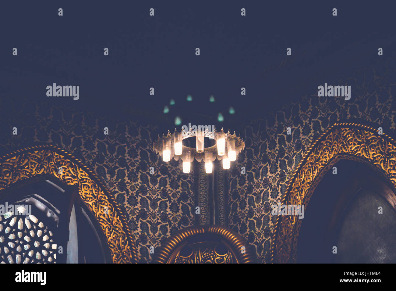 cairo, egypt, may 6, 2017: view inside muhammad ali mosque at manial ...