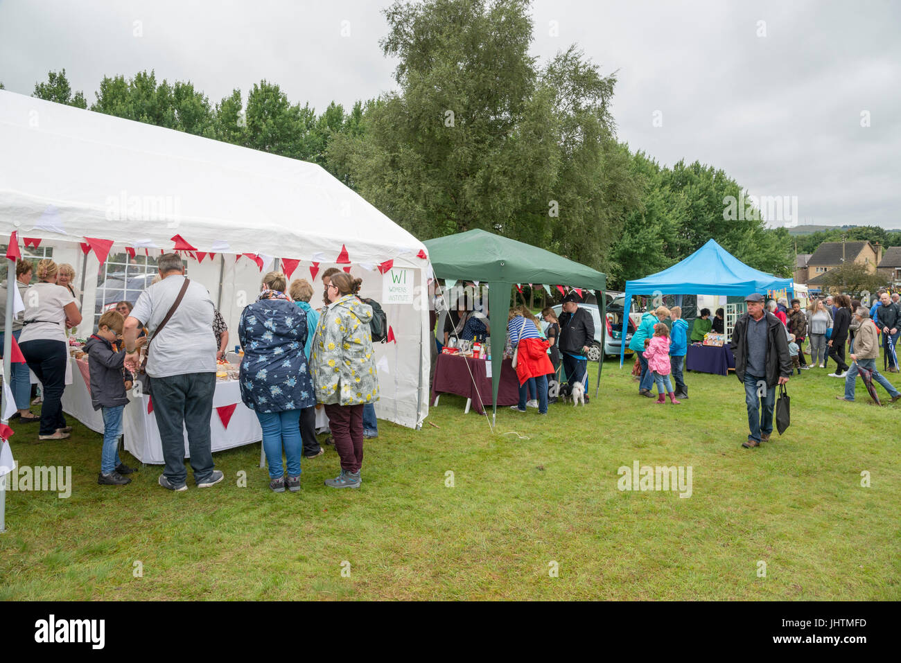 Stalls at Charlesworth and Chisworth carnival, Derbyshire, England ...
