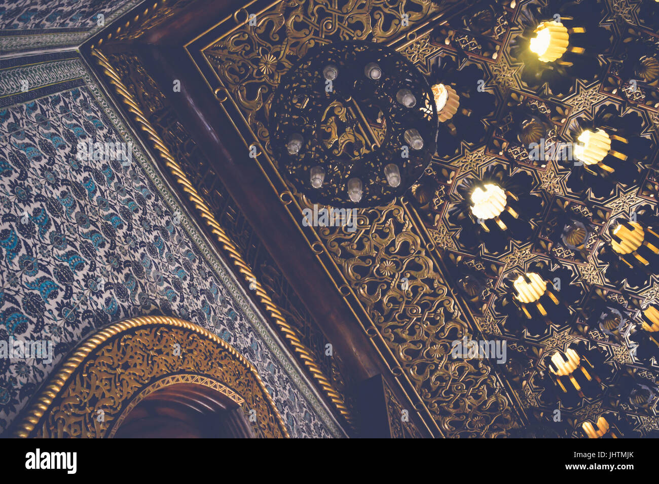 cairo, egypt, may 6, 2017: view inside muhammad ali mosque at manial ...