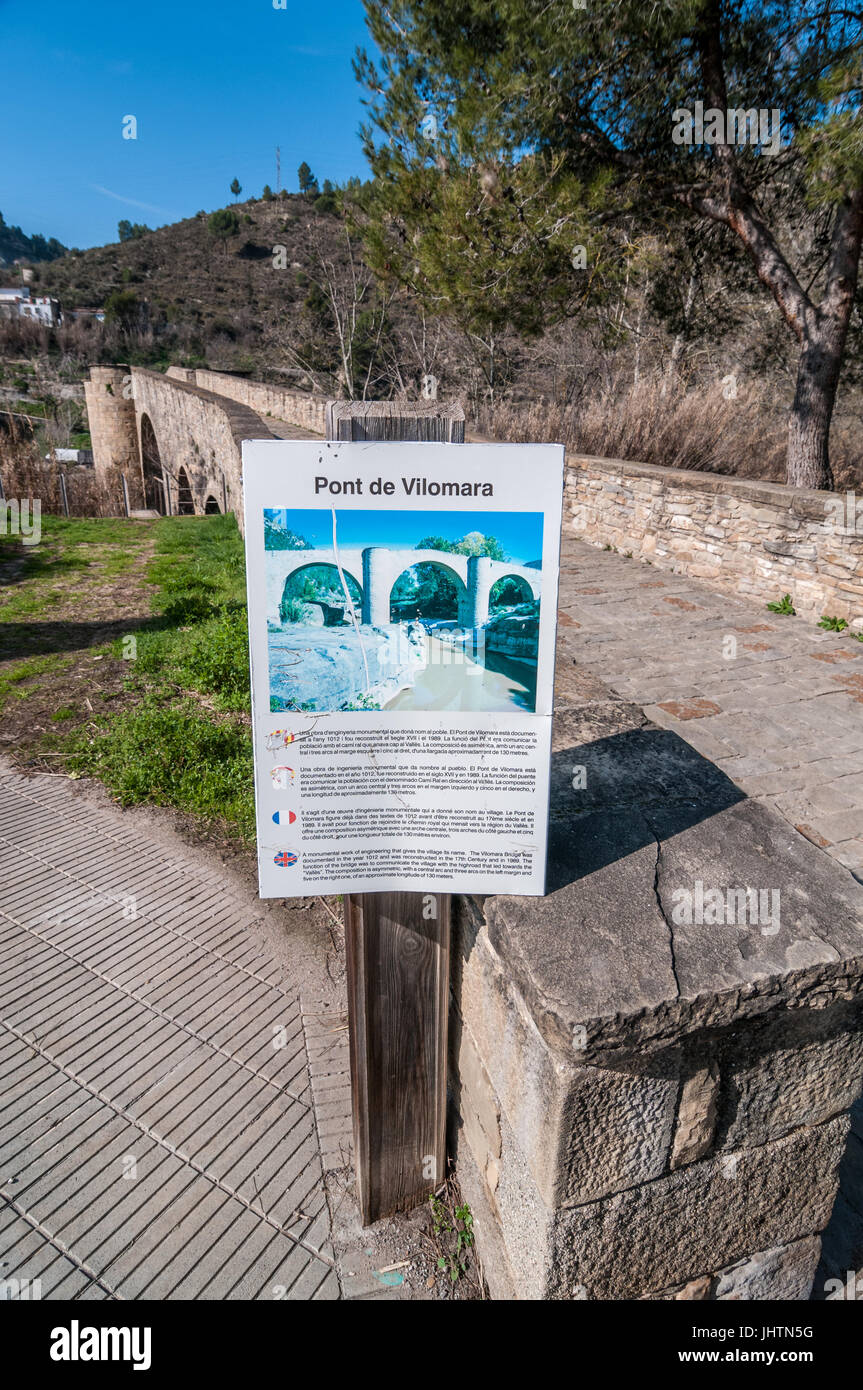 View of Vilomara Bridge, a monumental work of engineering that gives ...