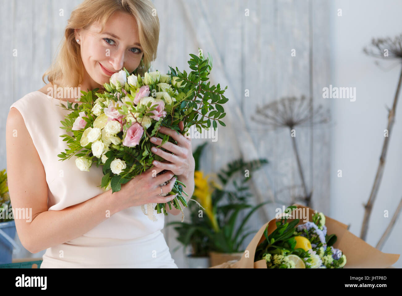 Delicate photo of beautiful blonde Stock Photo - Alamy