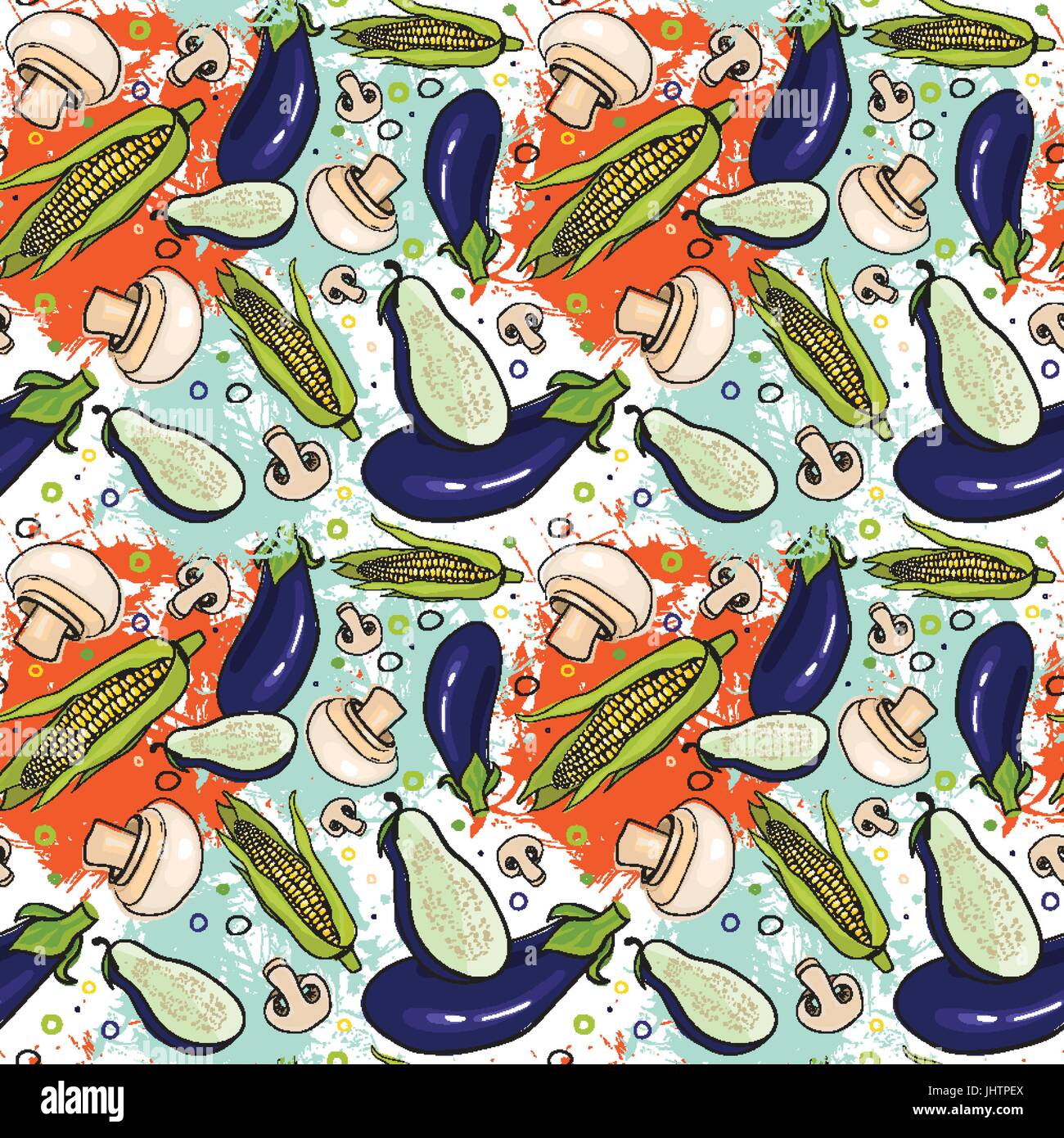 Seamless Pattern Different Vegetables Ornament Background Stock Vector ...