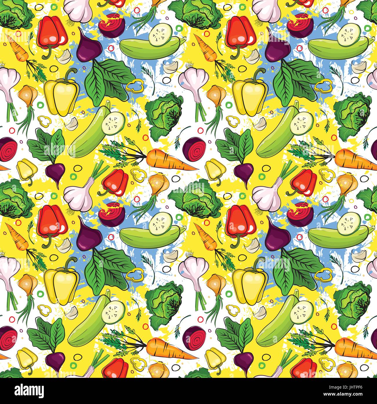 Seamless Pattern Different Vegetables Ornament Background Stock Vector ...