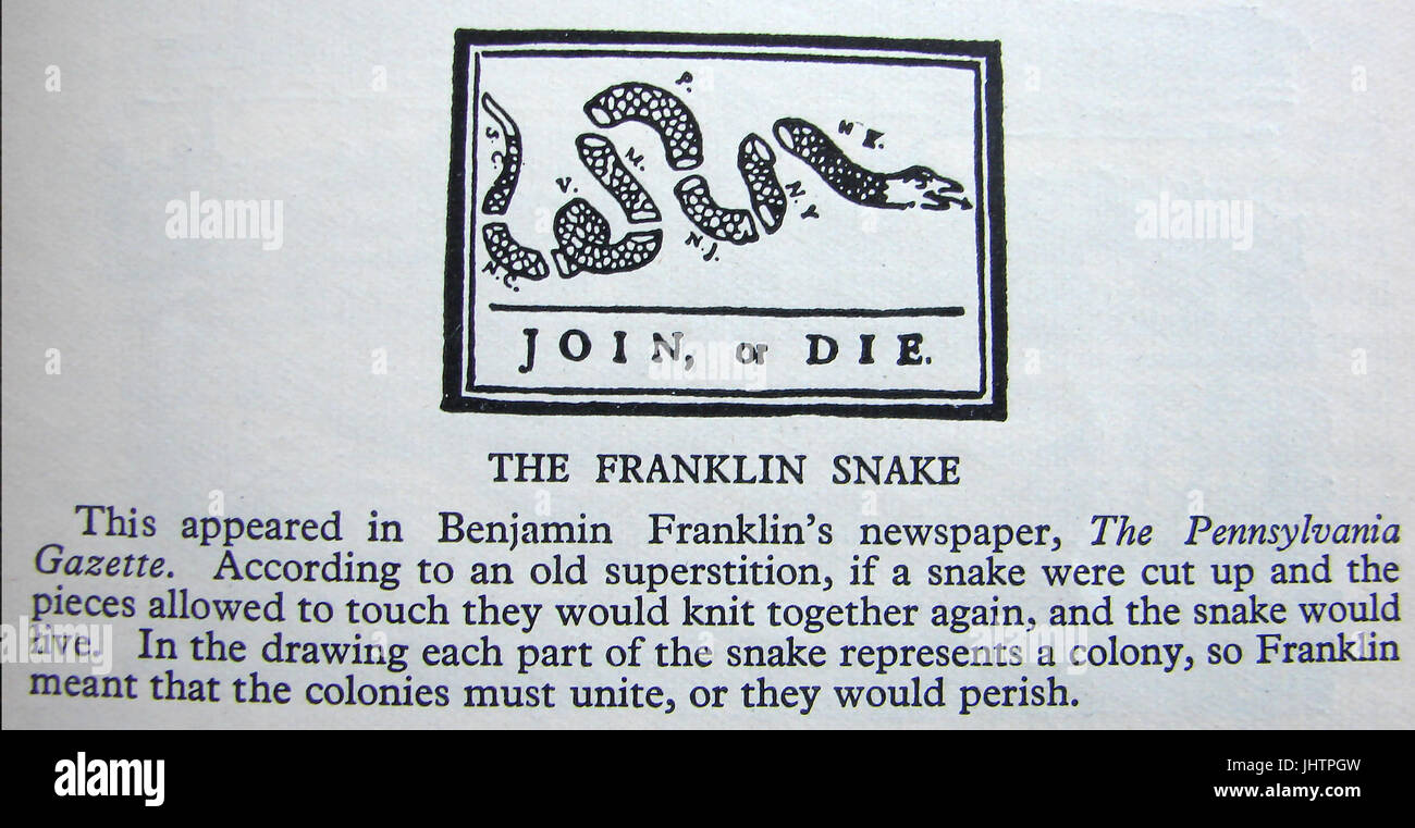 Benjamin Franklin's Snake Stock Photo - Alamy