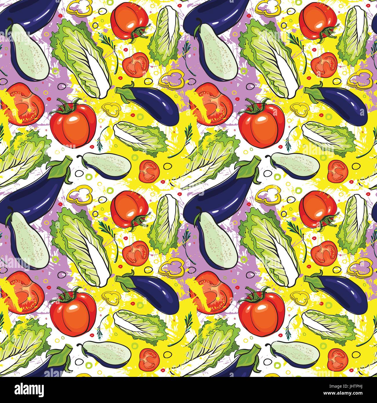 Seamless Pattern Different Vegetables Ornament Background Stock Vector ...