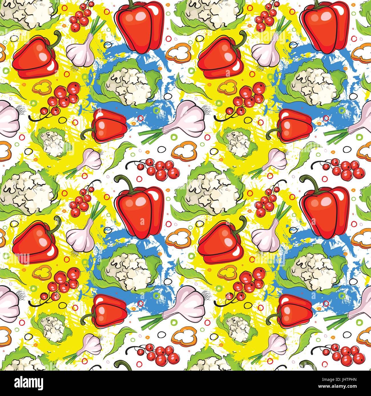 Seamless Pattern Different Vegetables Ornament Background Stock Vector ...
