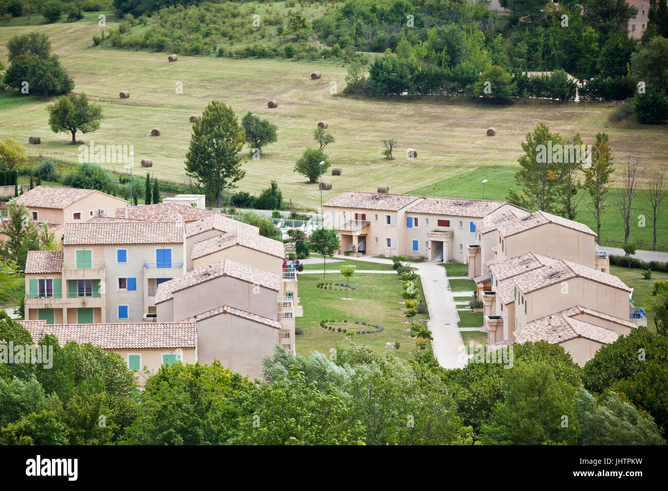 Montbrun les Bains village view in Provence, France. Summer landscape ...