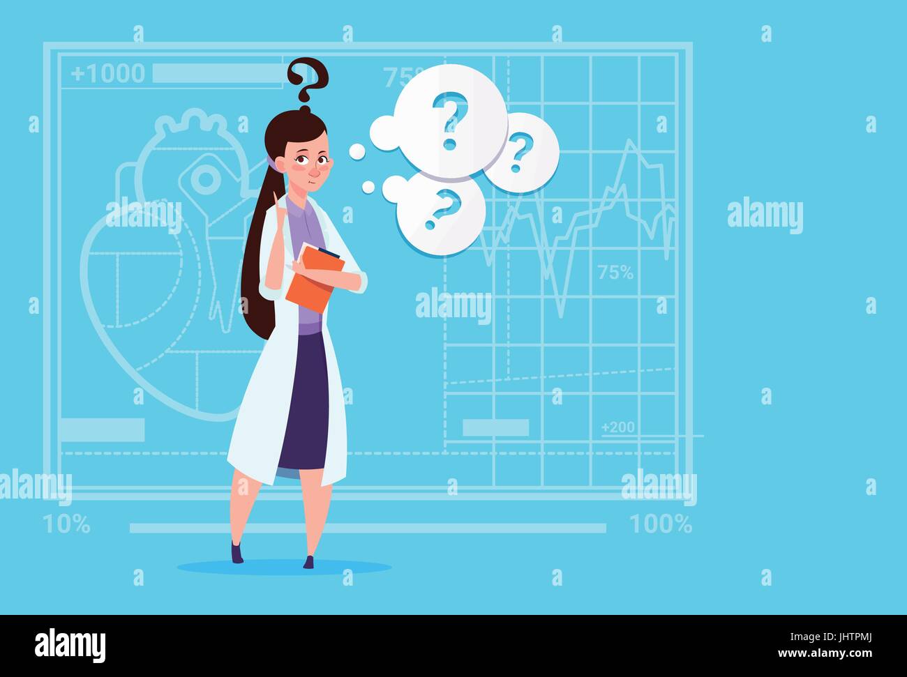 Female Doctor Confused Thinking Medical Clinics Worker Hospital Stock ...