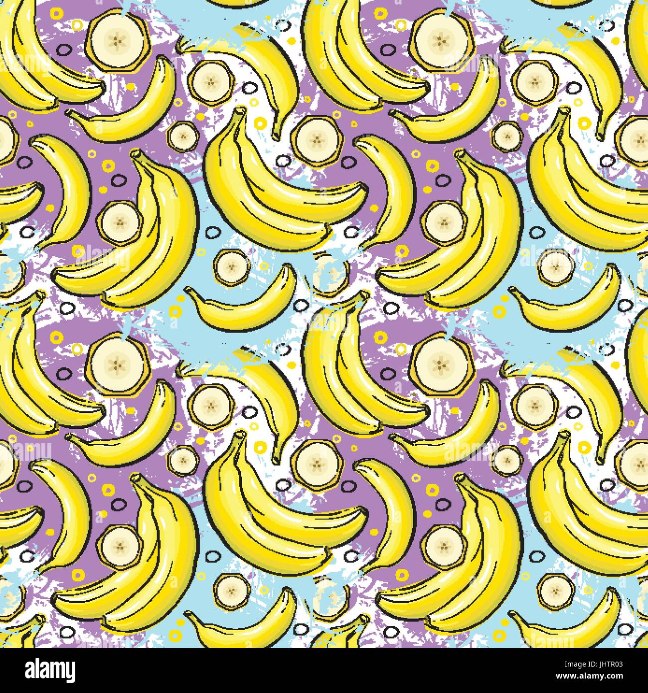 Seamless Pattern Banana Fruits Summer Ornament Background Stock Vector ...