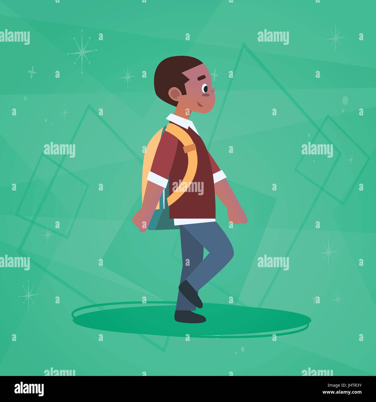 Education cartoon boy walking back hi-res stock photography and images ...
