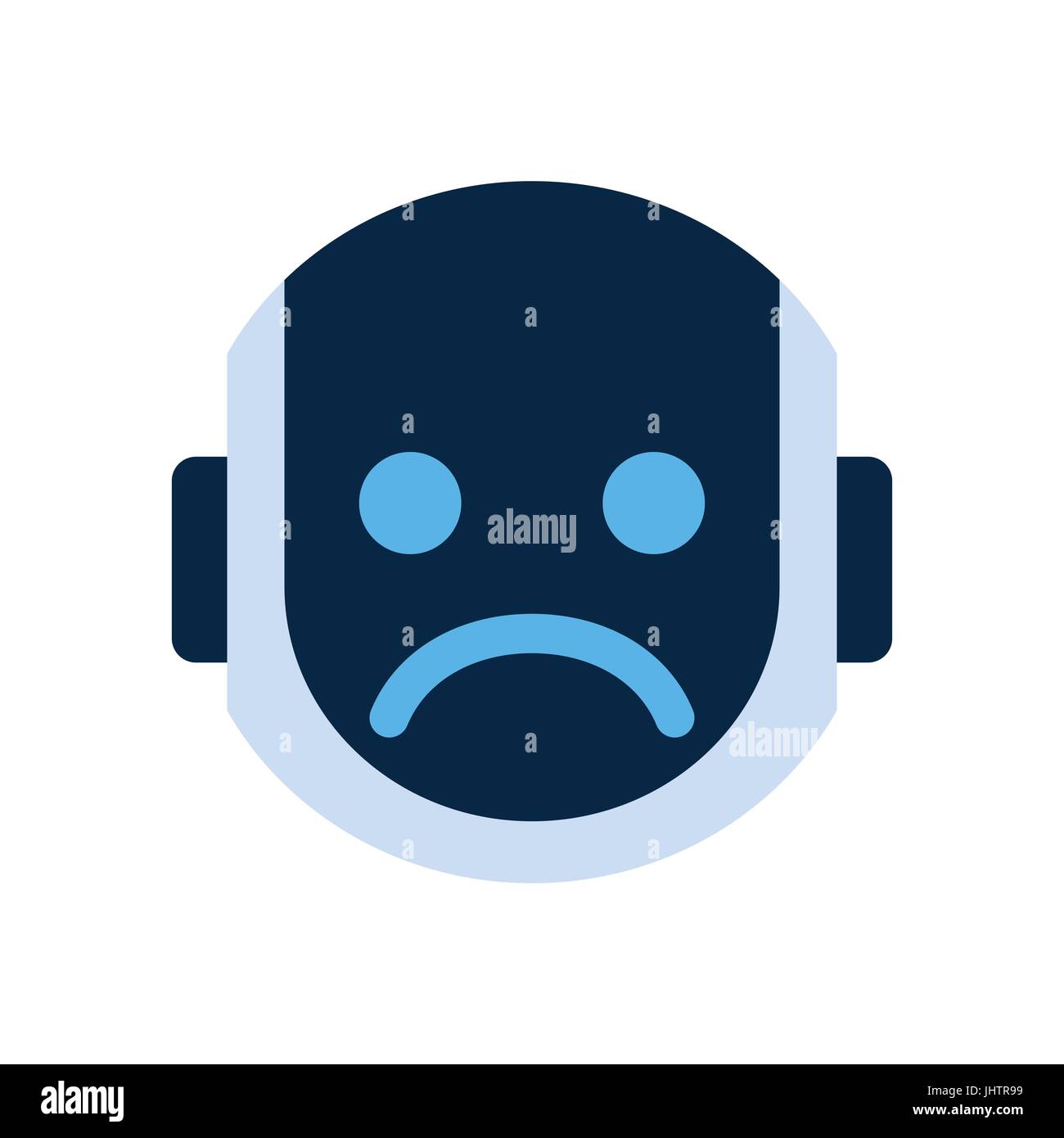Robot Face Icon Sad Face Dissappointed Emotion Robotic Emoji Stock ...