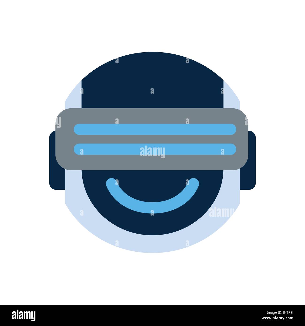 Robot Face Icon Smiling Face Wearing Digital Glasses Emotion Robotic ... Robot Face Icon Smiling Face Wearing Digital Glasses Emotion Robotic ...