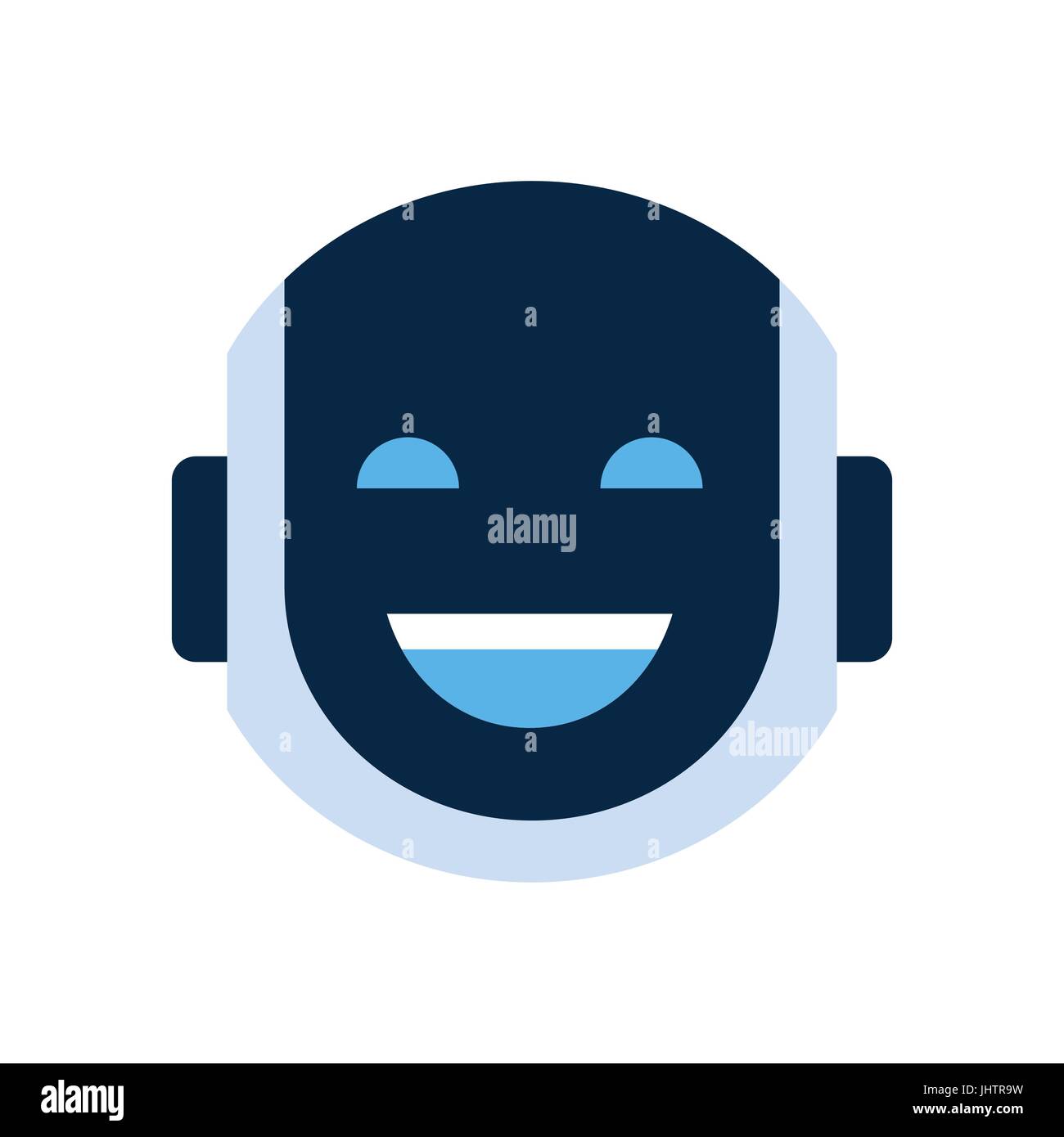 Robot Face Icon Smiling Face Laugh Emotion Robotic Emoji Stock Vector ...