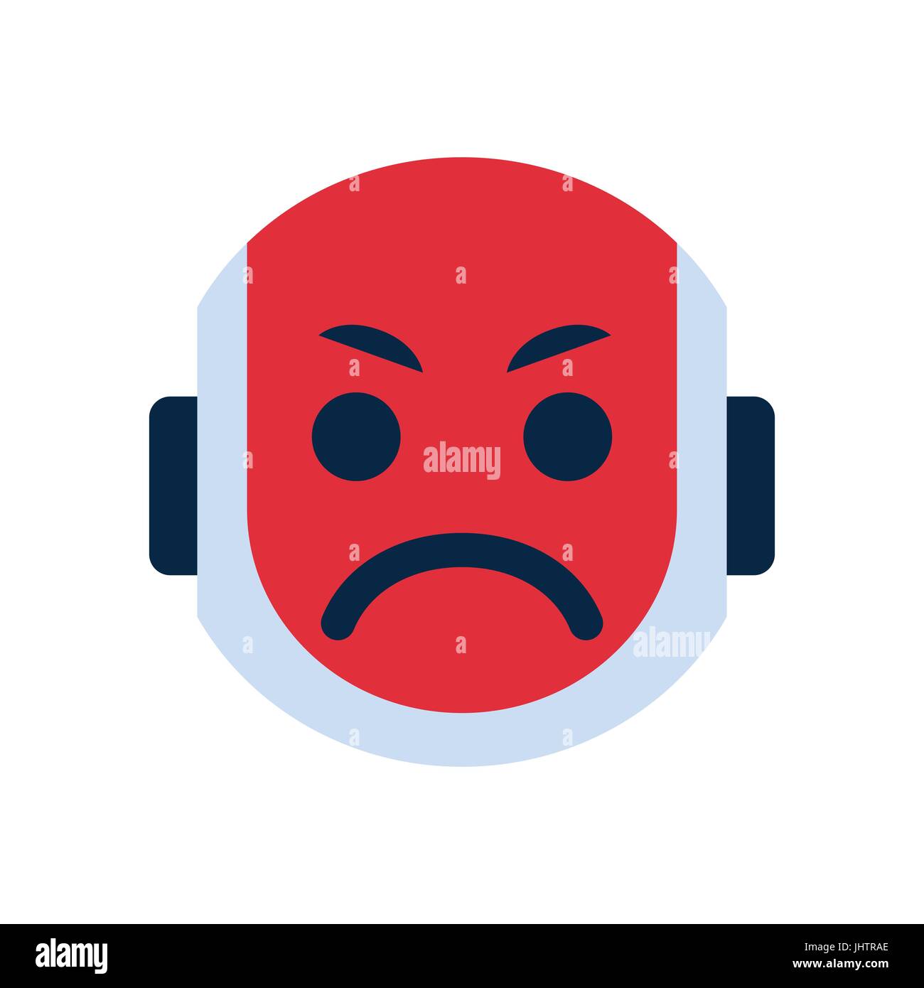 Robot Face Icon Angry Face Emotion Robotic Emoji Stock Vector Image ...