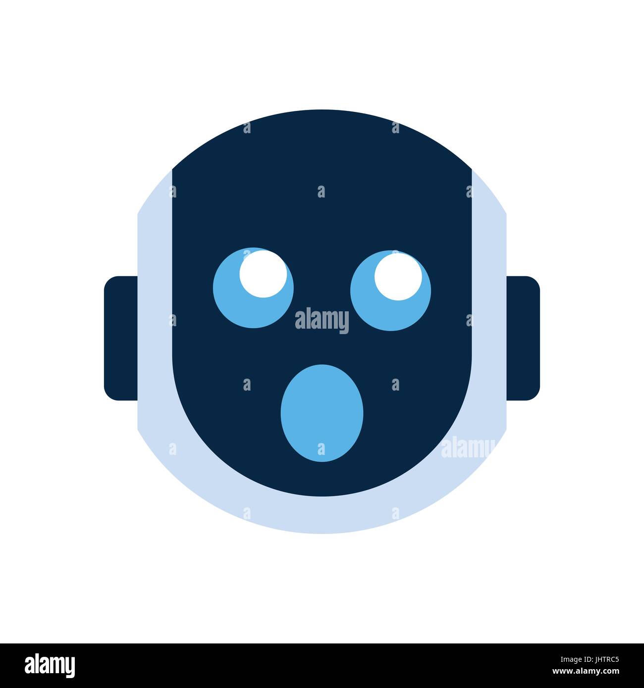 Robot Face Icon Shocked Face Emotion Robotic Emoji Stock Vector Image ...